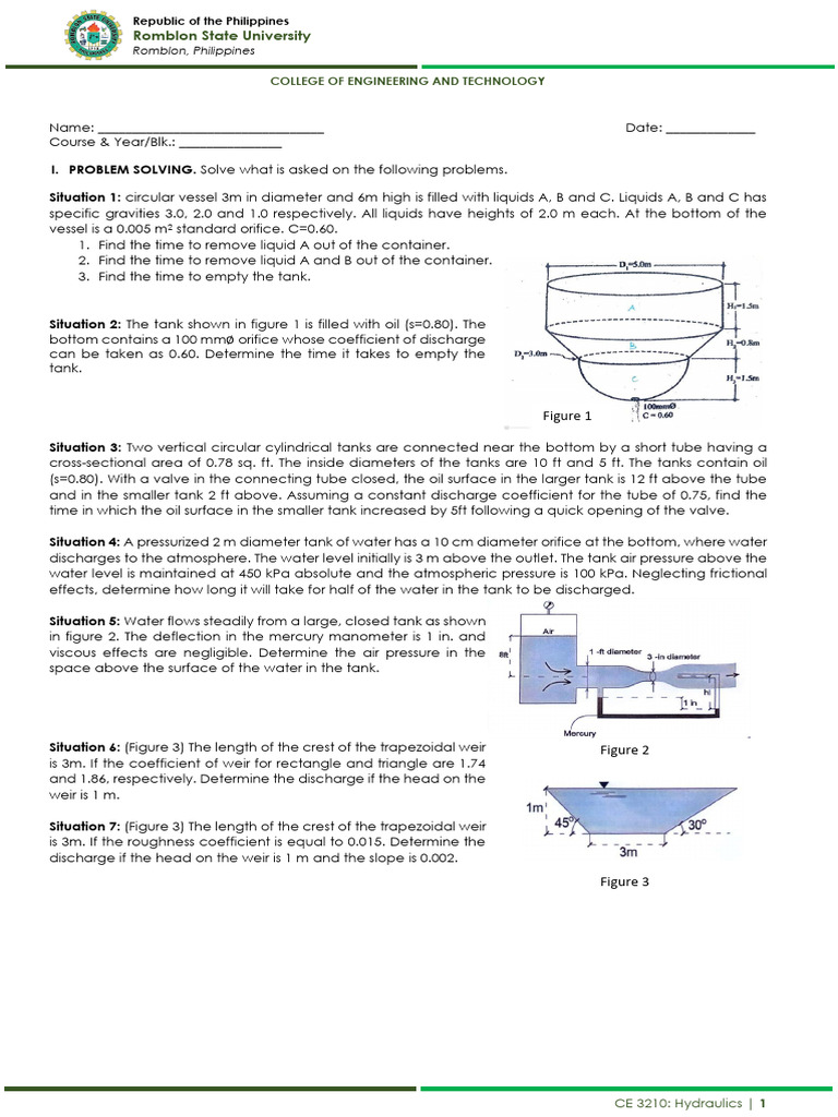 Hydraulics Problem Solving Guide | PDF | Pressure | Classical Mechanics