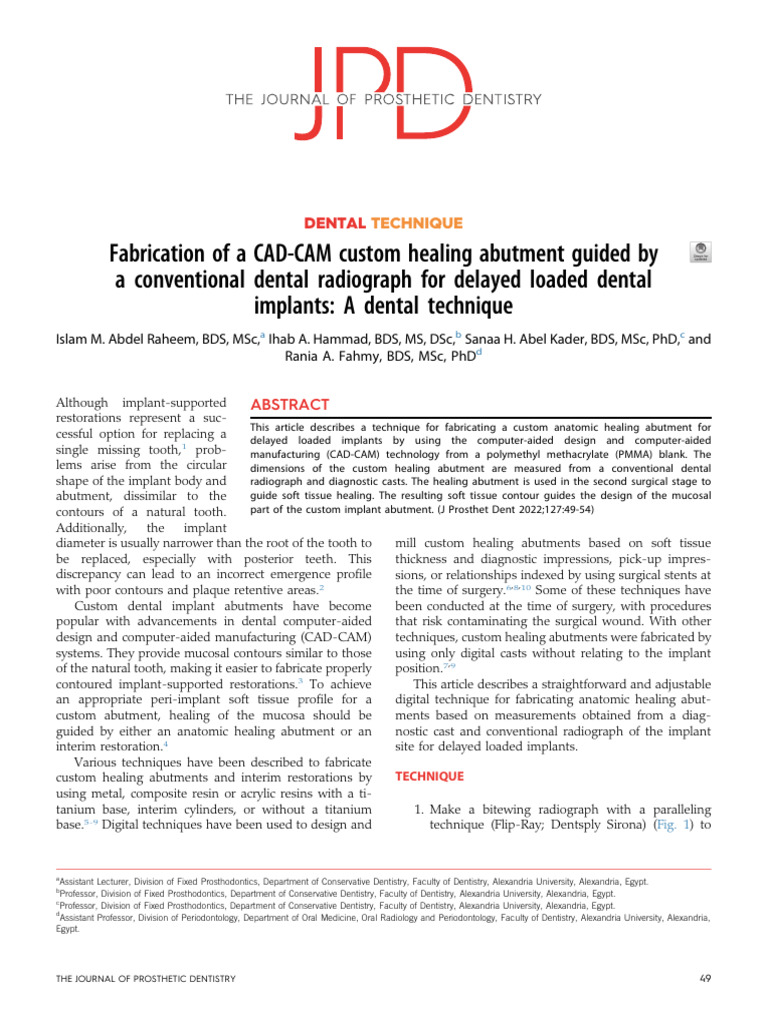 Fabrication-of-a-CAD-CAM-custom-healing-abutment-g | PDF | Dental ...