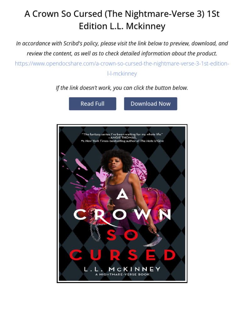 A Crown So Cursed (The Nightmare-Verse 3) 1st Edition L.L. Mckinney | PDF