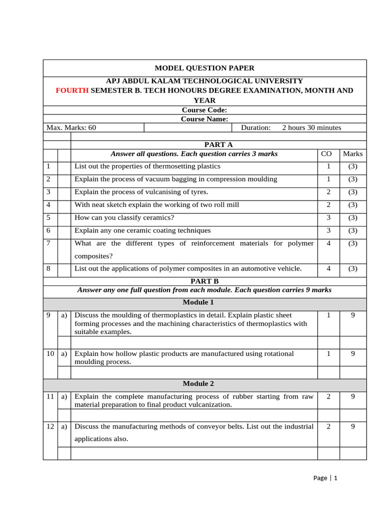 Non Metallics Qp | PDF | Composite Material | Applied And ...