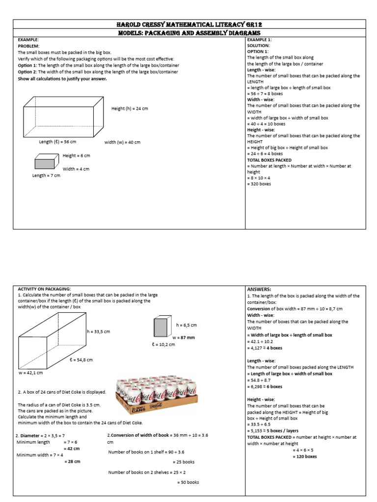 Gr12 Packaging & Floor Plans | PDF | Volume | Length