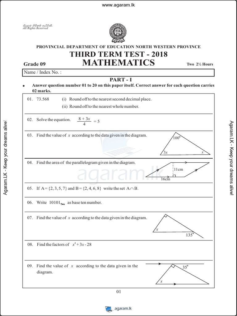 EP G006 18 Nov 09 Mathematics (3) | PDF | Circle | Area