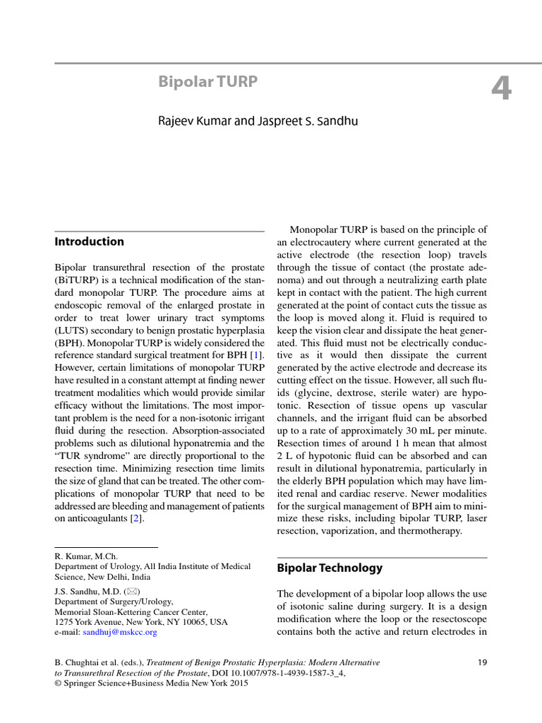 Bipolar TURP | PDF | Clinical Medicine | Urology