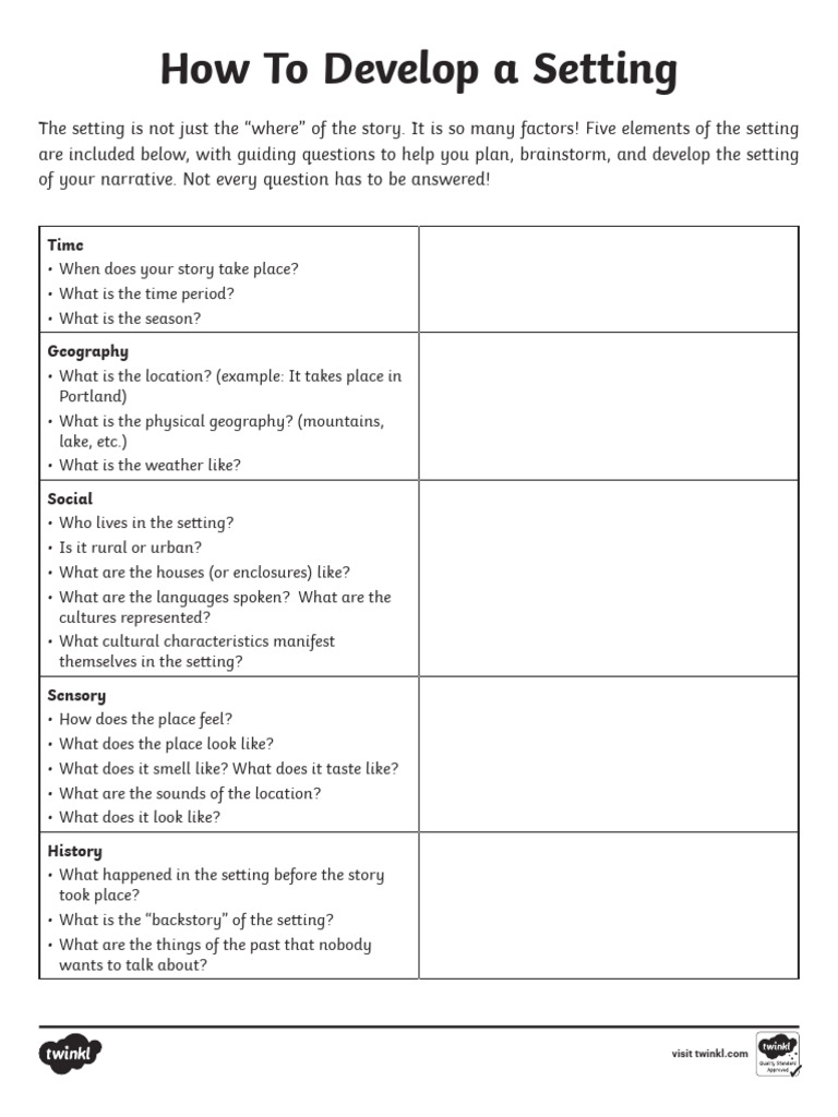 How to Develop a Setting Activity for 6th 8th Grade Us e 1697487768 Ver ...