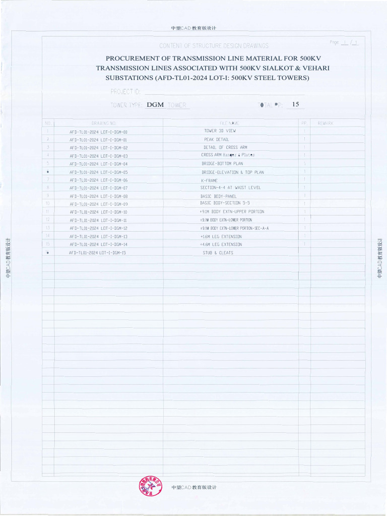 500kV Transmission Line Materials Guide | PDF