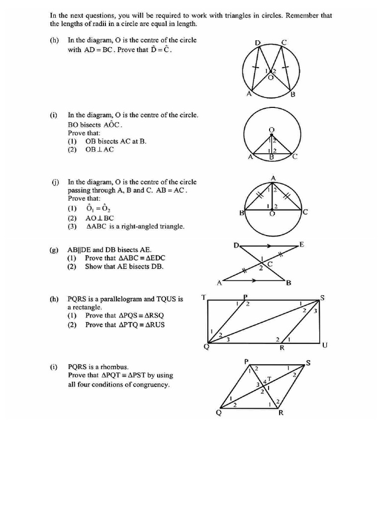 Congruent Triangles Proving Sides | PDF