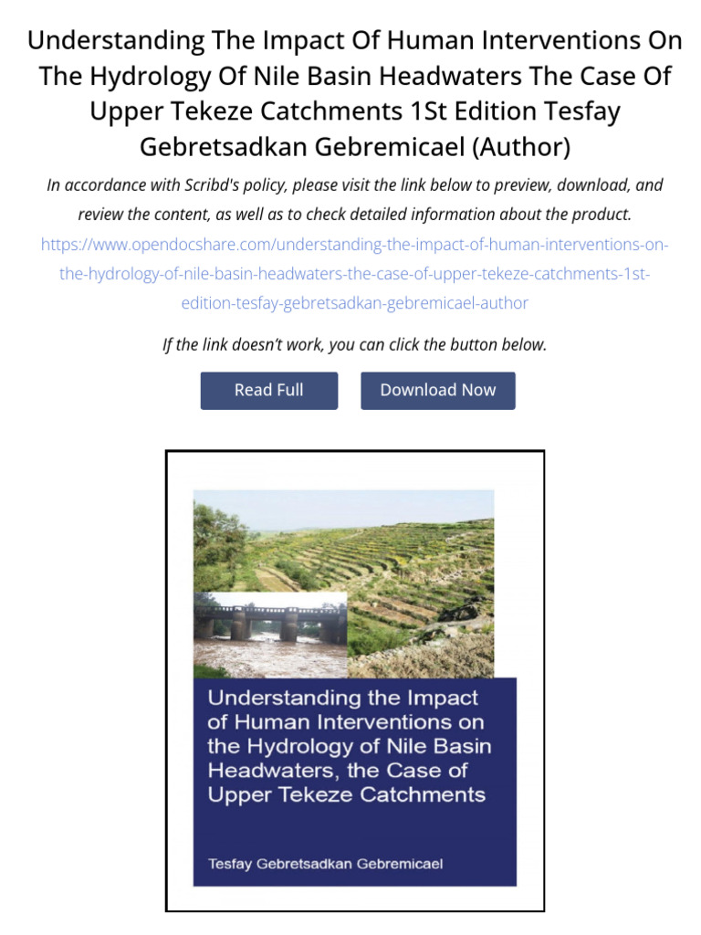 Understanding the Impact of Human Interventions on the Hydrology of ...