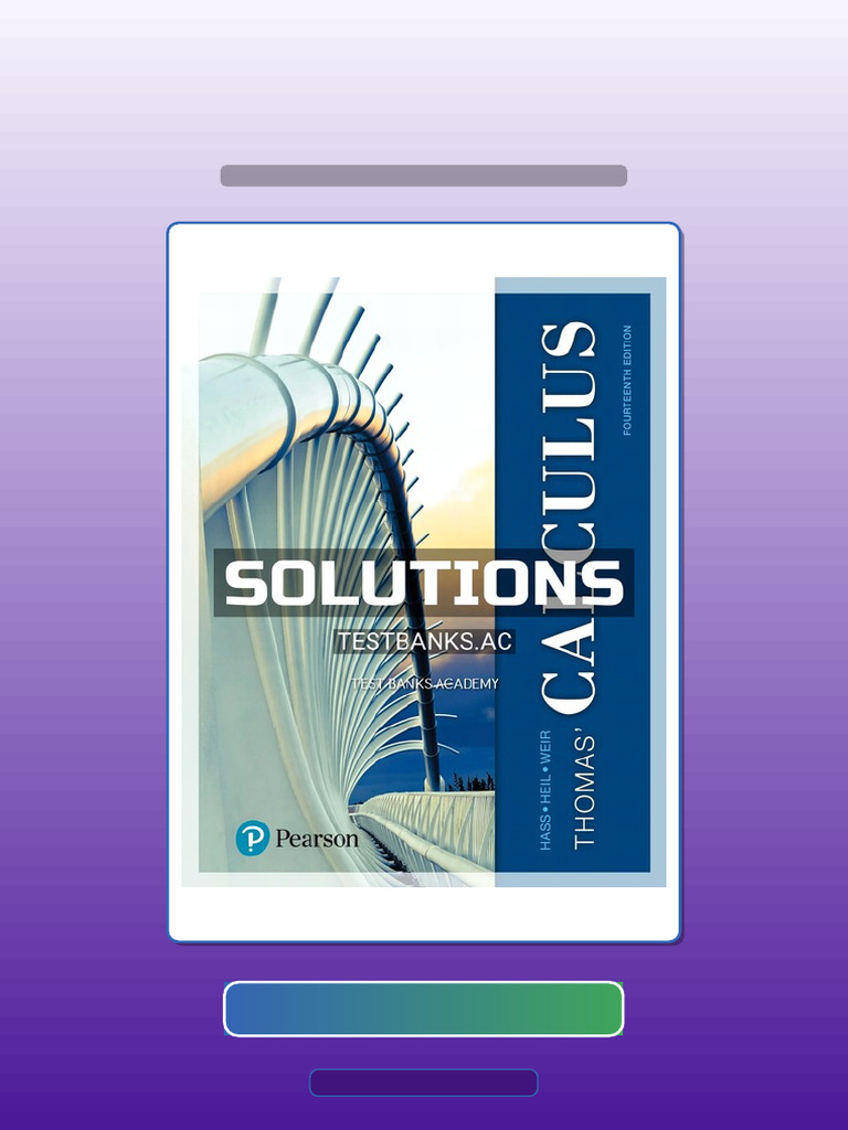 Test Bank for Thomas Calculus 14th Edition by Hass | PDF | Knowledge