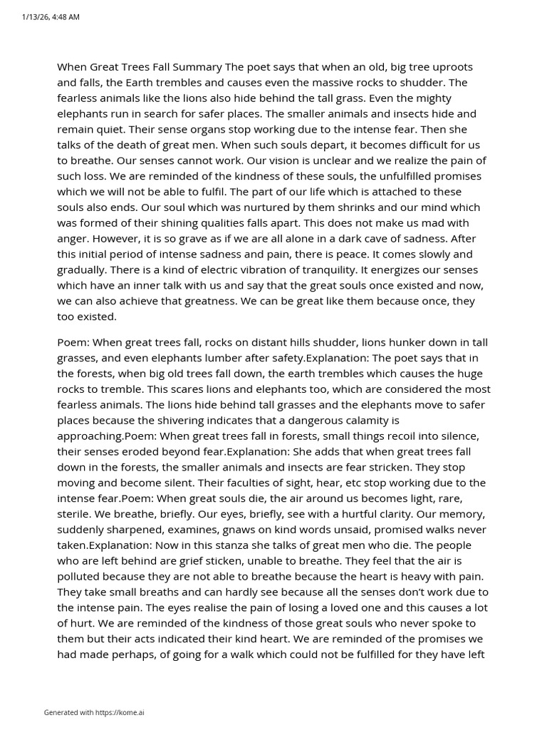 Summary of The Poem (The Glove and The Lions) | PDF