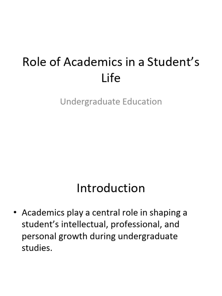 Role_of_Academics_in_Students_Life_UG | PDF