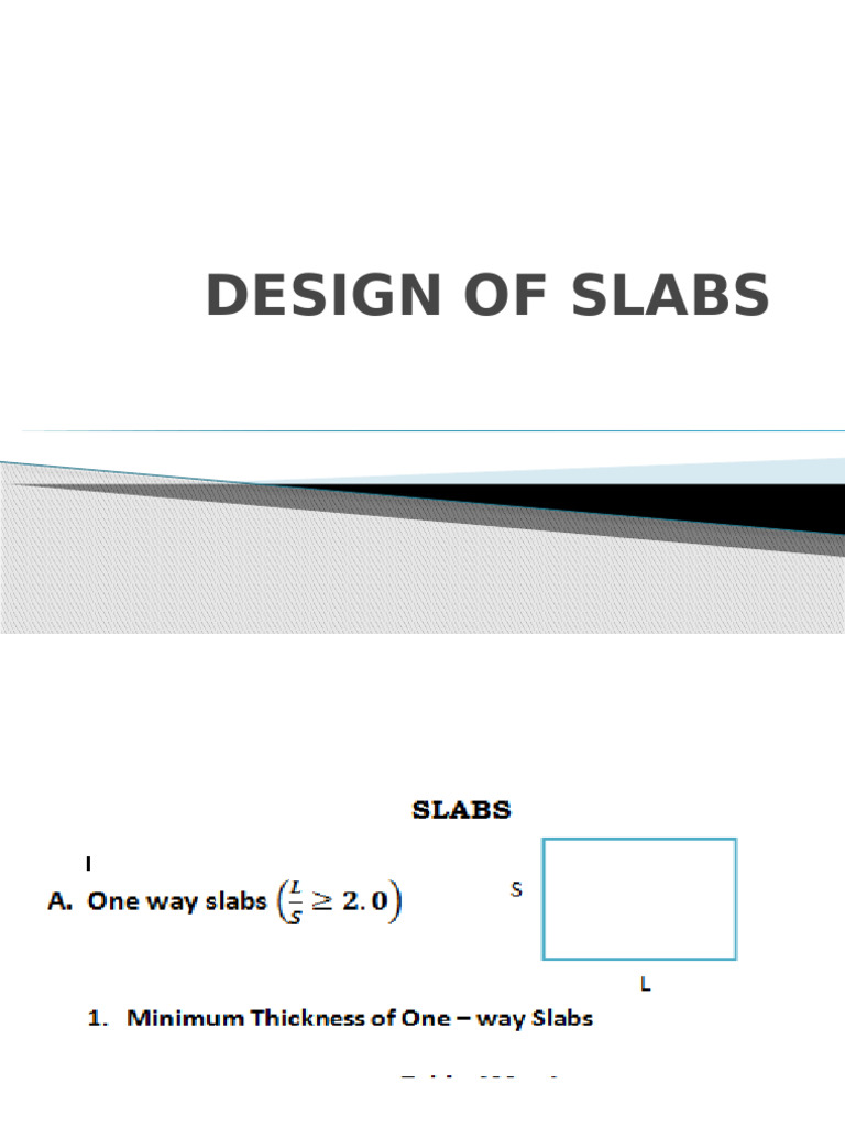 Design of Slabs (One - Way) - 1 | PDF