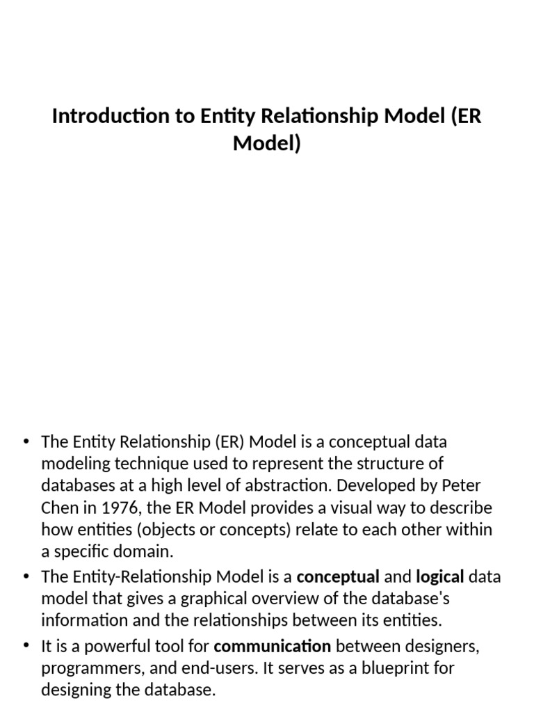 Introduction to Entity Relationship Model (ER Model) | PDF | Conceptual ...