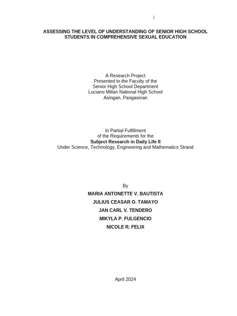 Final Paper Group 6 Descartes | PDF | Sex Education | Adolescence