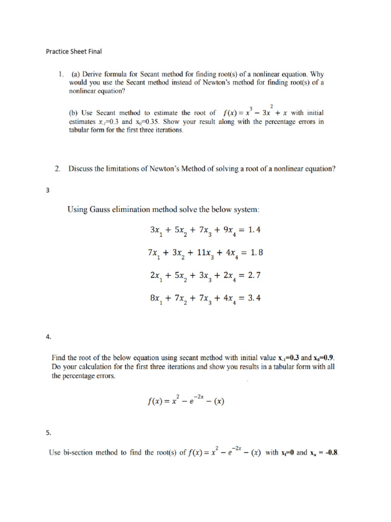 Practice Worksheet Final CSE 330 | PDF