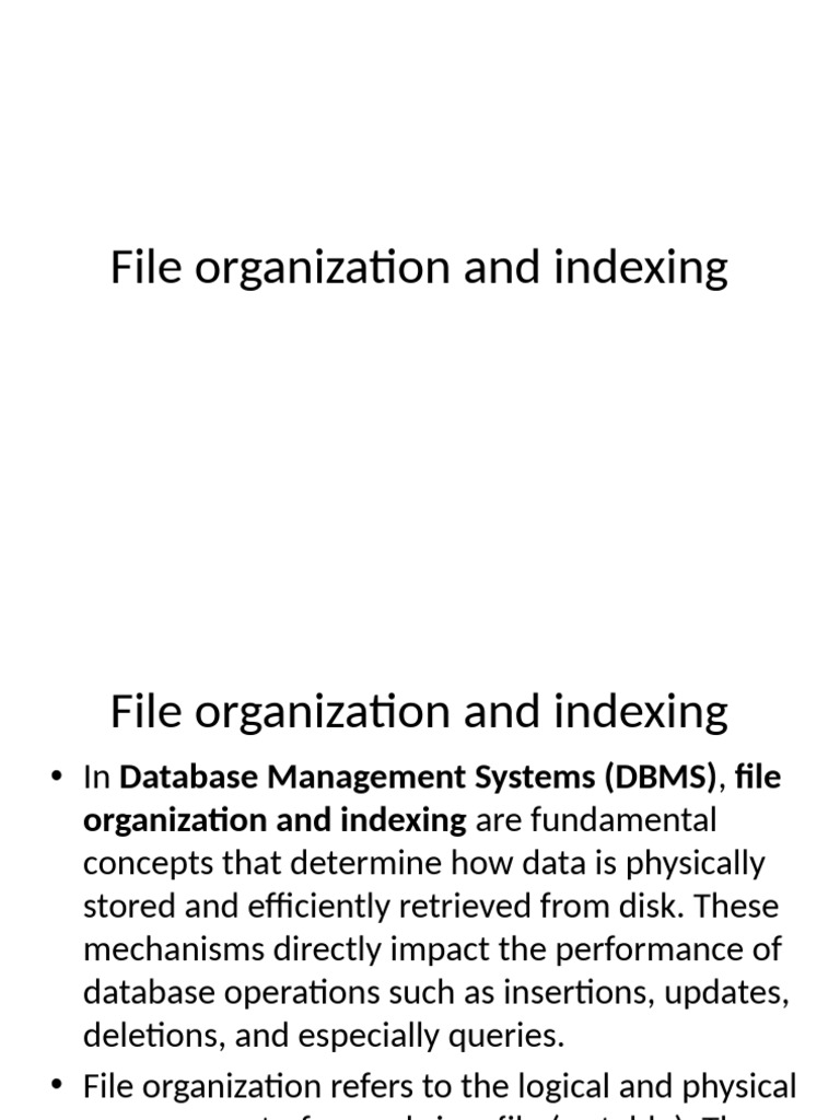 File Organization and Indexing | PDF | Database Index | Hard Disk Drive