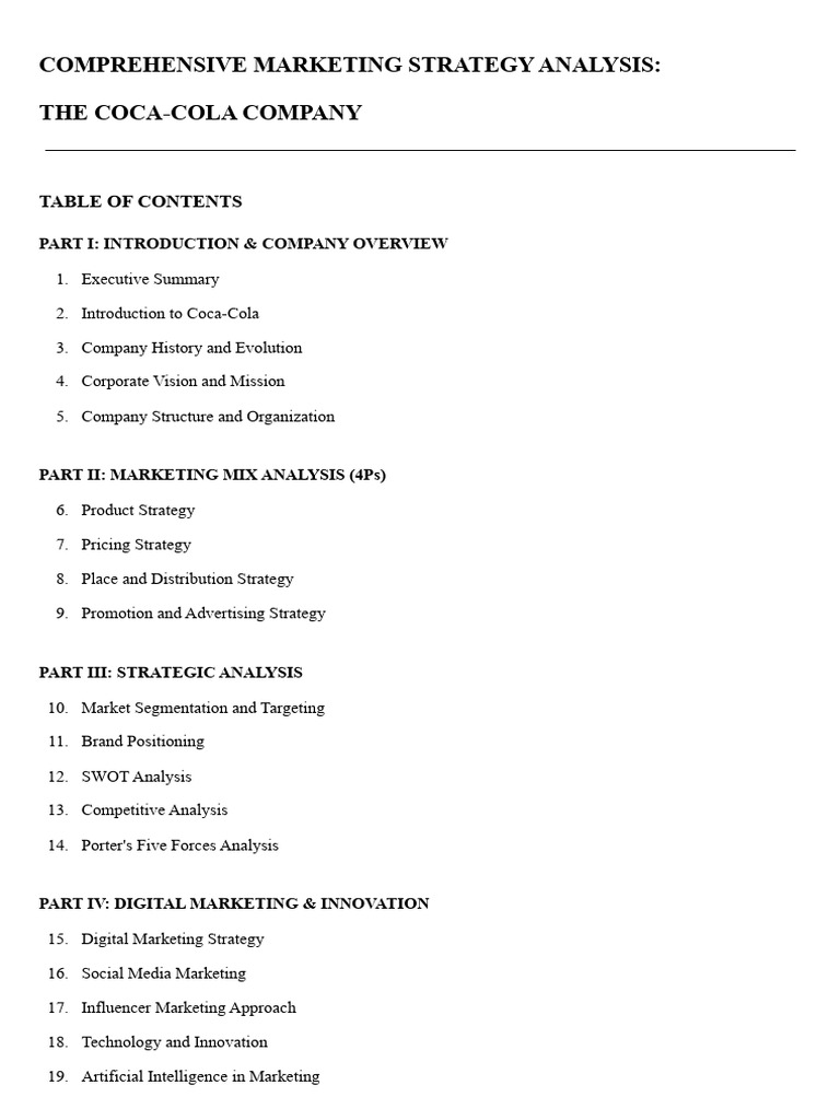 Coca-Cola Marketing Strategy Analysis | PDF | The Coca Cola Company ...