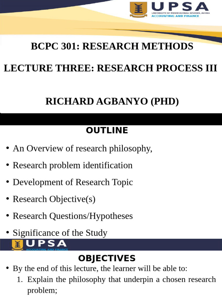 Lecture (3) Three - Research Process III | PDF | Reality | Hypothesis