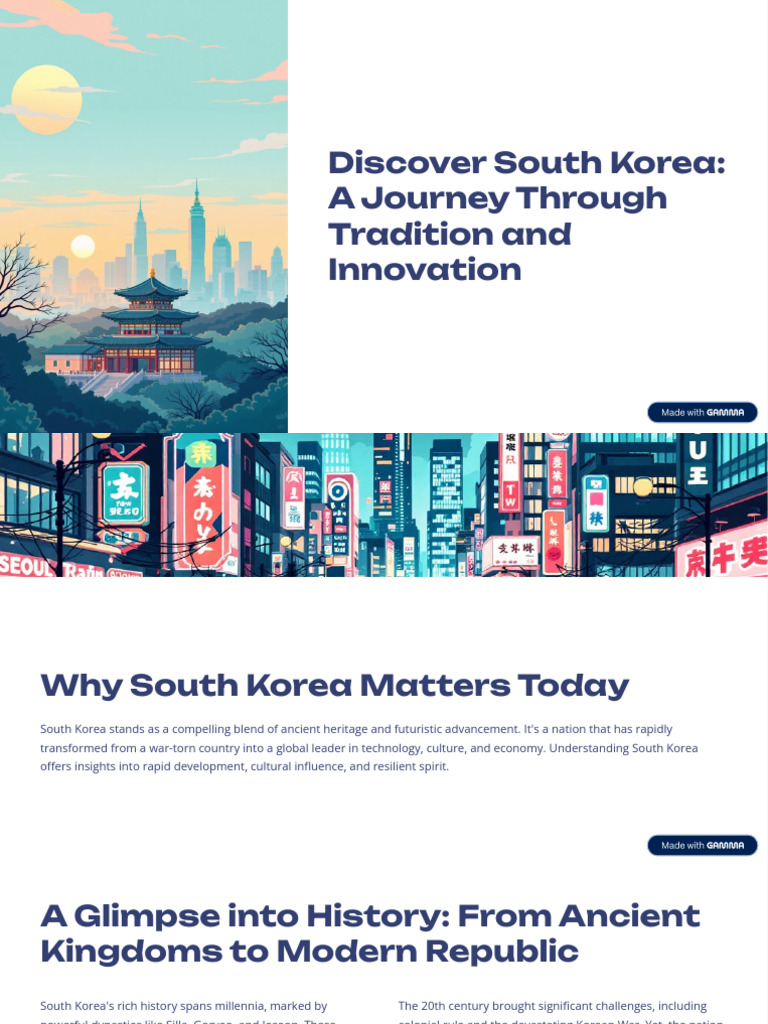 Explore South Korea: Culture & Innovation | PDF | South Korea | World ...