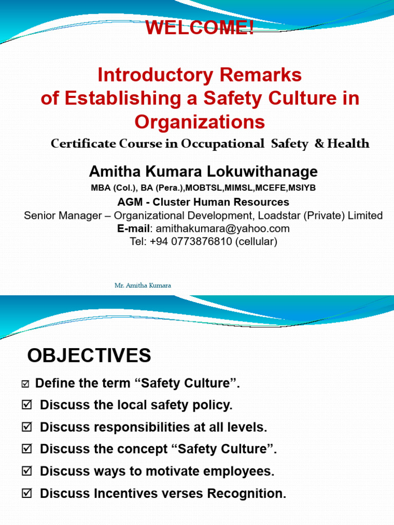 NIOSH- # 6 Positive Safety Culture -03 -11-2021 | PDF | Incentive | Safety