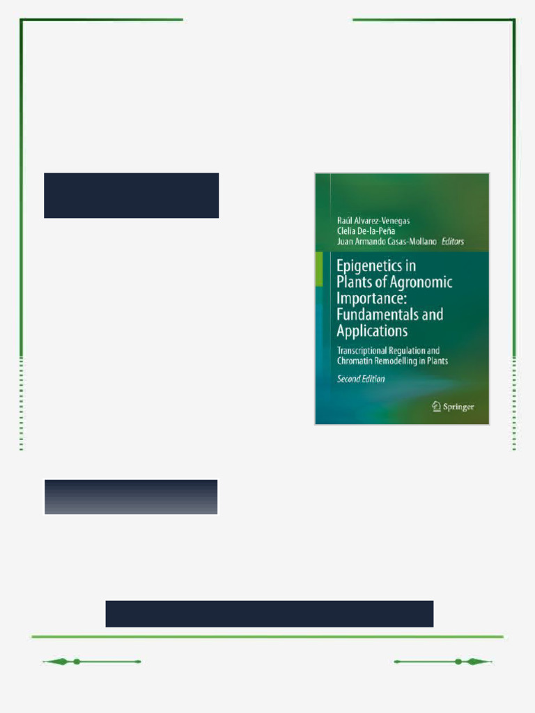 Epigenetics in Plants of Agronomic Importance Fundamentals and ...