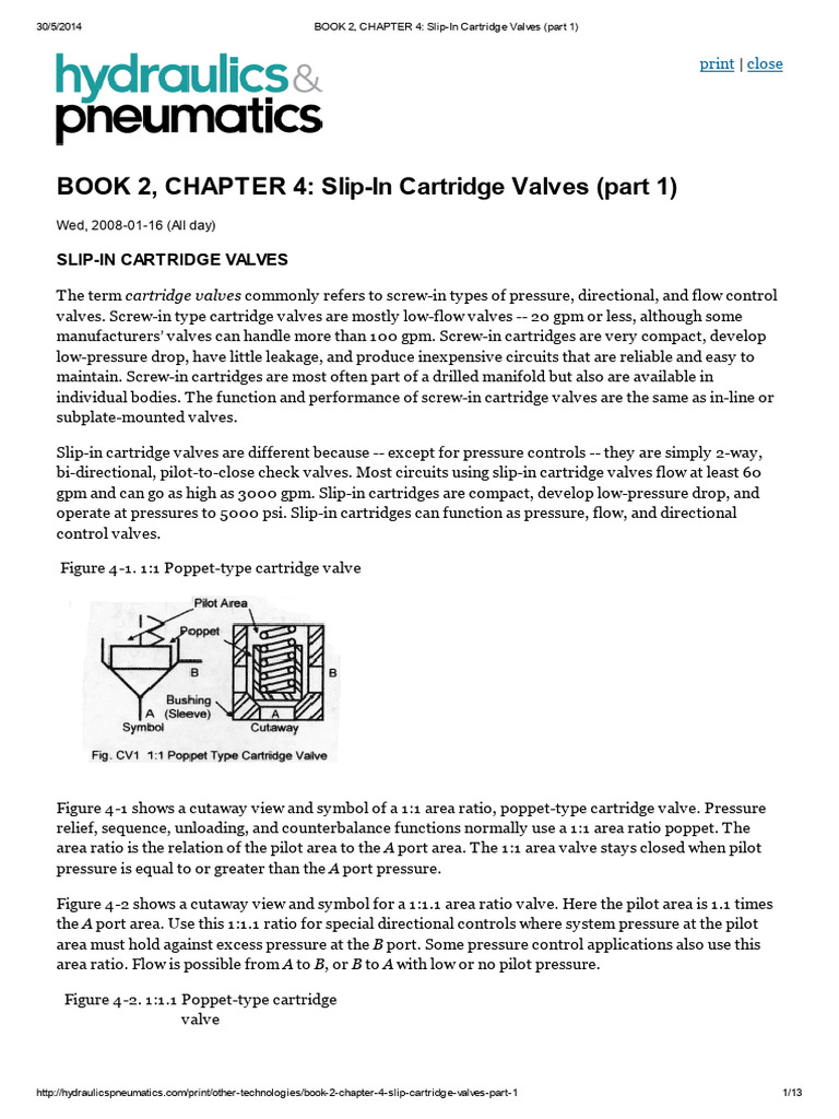 BOOK 2, CHAPTER 4_ Slip-In Cartridge Valves (Part 1) | PDF | Valve | Pump