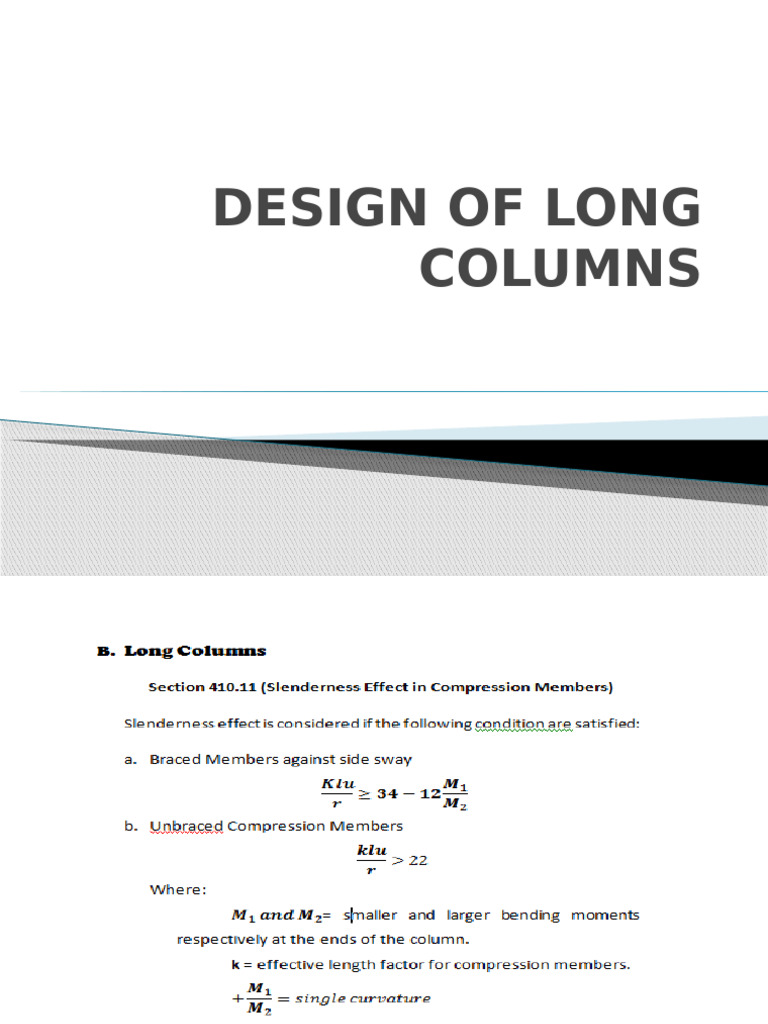 ANALYSIS OF LONG COLUMNS-1 | PDF