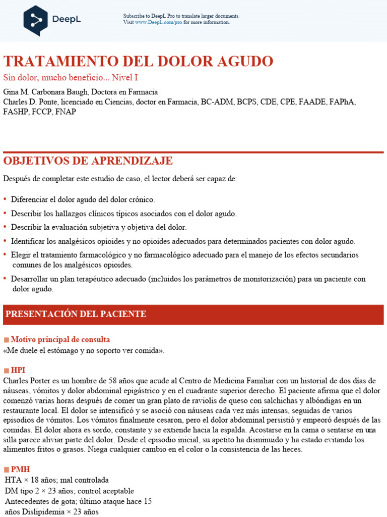 Manejo Del Dolor Es-ES | PDF | Analgésico | Dolor