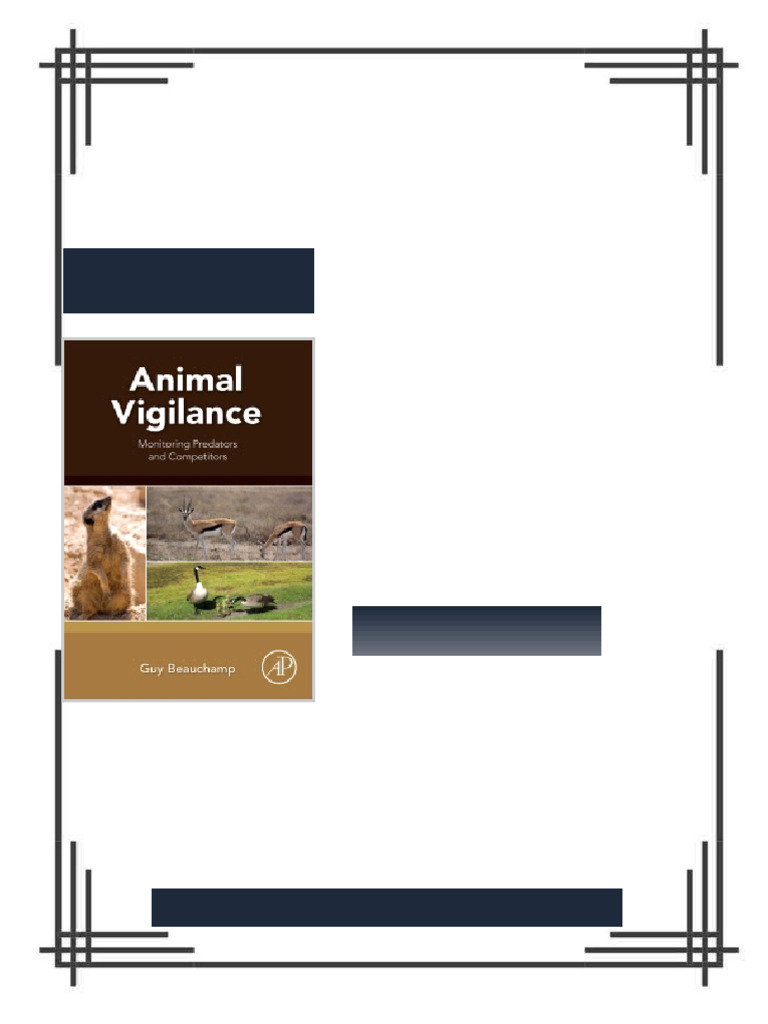 Animal Vigilance Monitoring Predators and Competitors 1st Edition ...