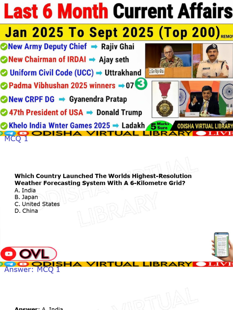 Last 6 Month Current Affairs | PDF | Gallium Arsenide