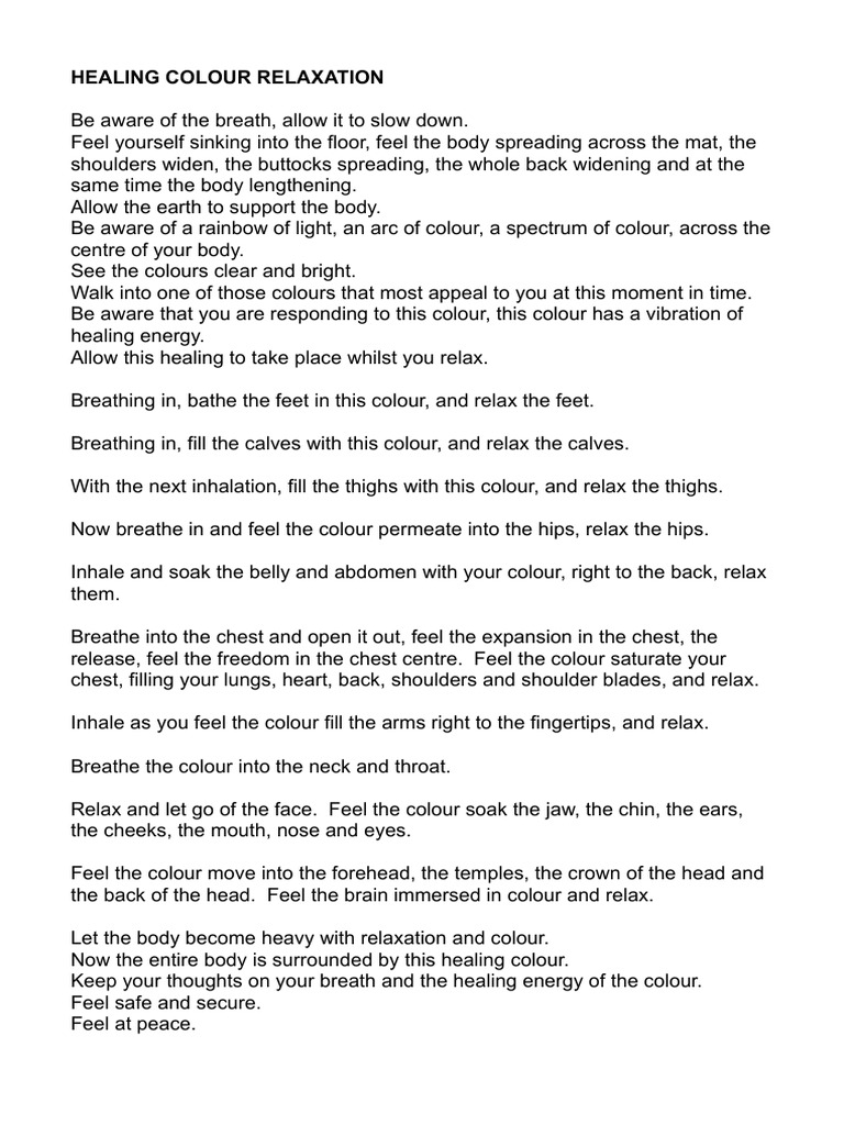 Healing Colour Relaxation | PDF