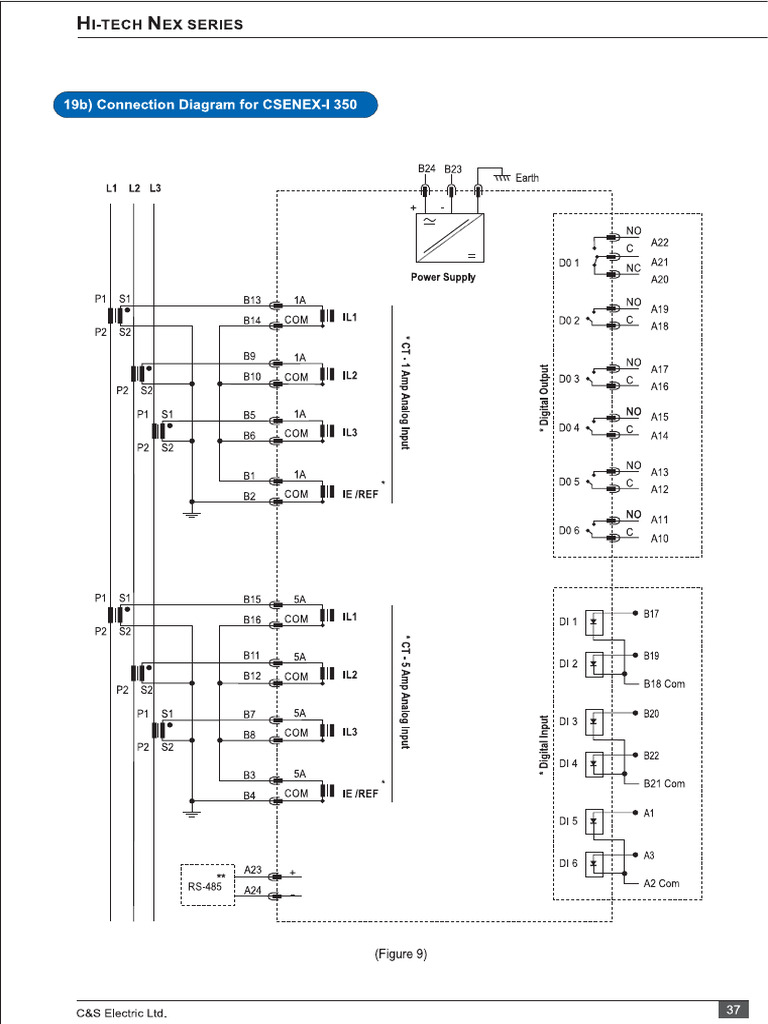 Numerical Relays Circuit Diagram CSENEX-I 350 | PDF