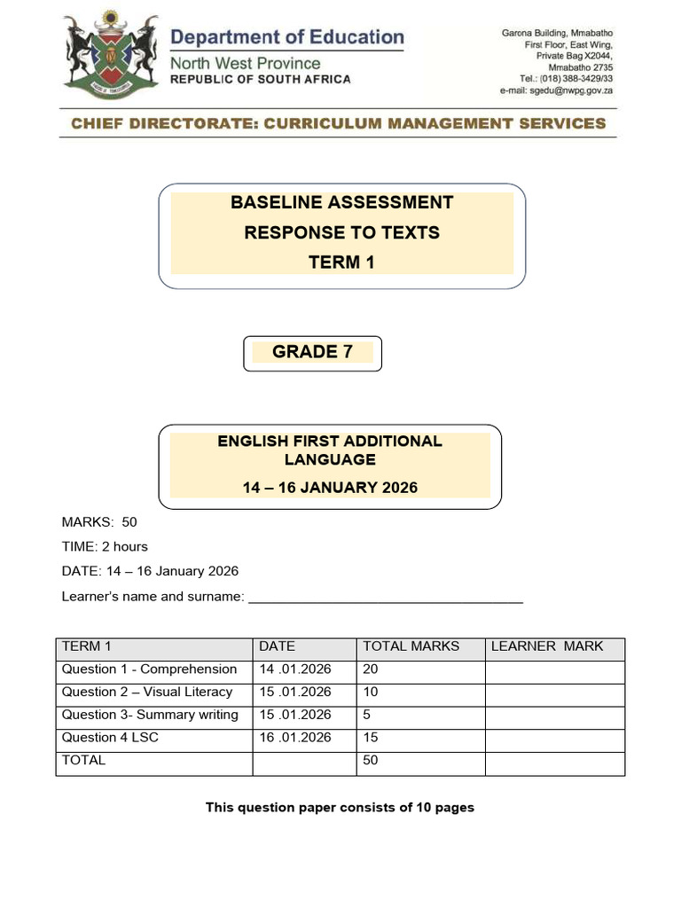 Grade 7 English Year-End Assessment | PDF | Linguistics | Language ...