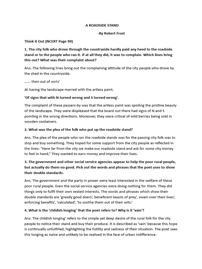A ROADSIDE STAND | PDF