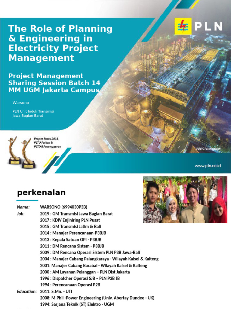 MMUGM the Role of Planning & Engineering in Electricity Project Management | PDF | Power Station ...