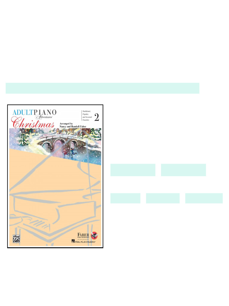 Adult Piano Adventures Christmas Book 2 Nancy Faber Randall Faber Faber ...