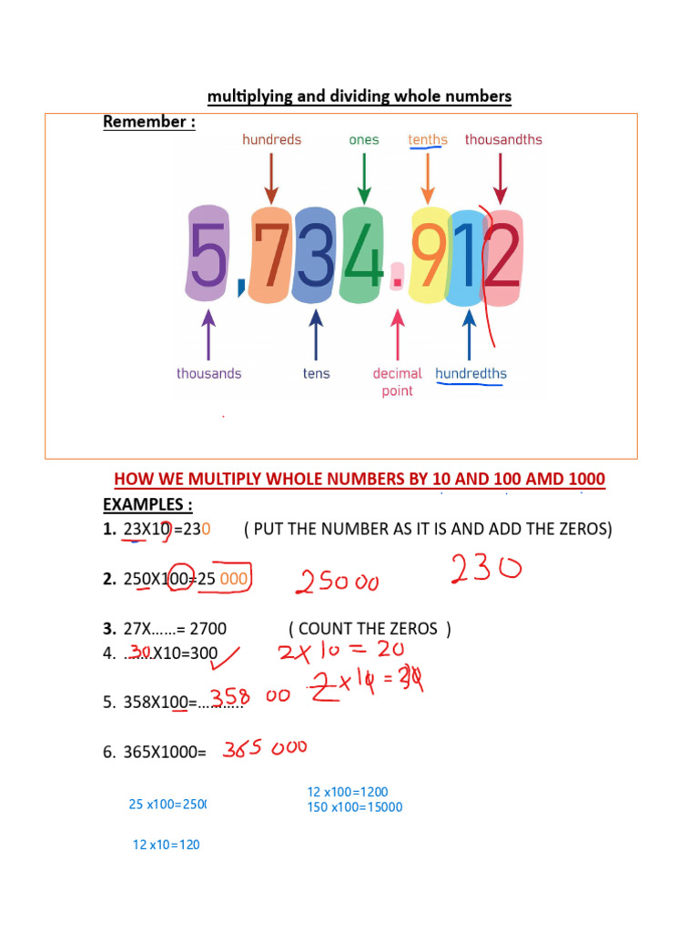 Multiplying and Dividing Numbers Guide | PDF