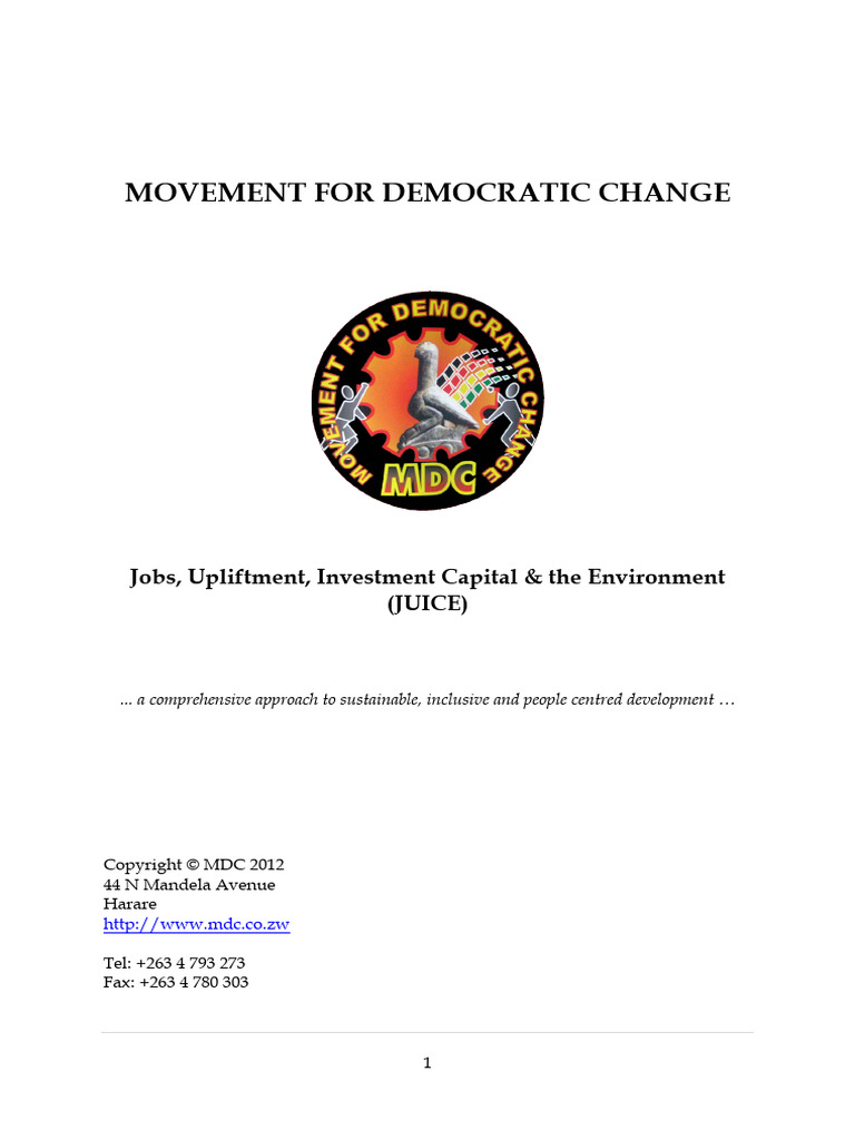 JUICE: Zimbabwe's Economic Uplift Plan | PDF | Entrepreneurship | Zimbabwe