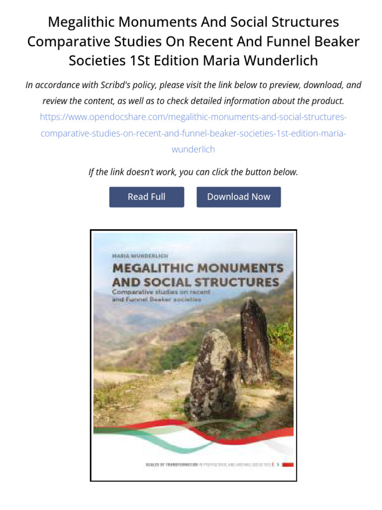 Megalithic Monuments And Social Structures Comparative Studies On ...