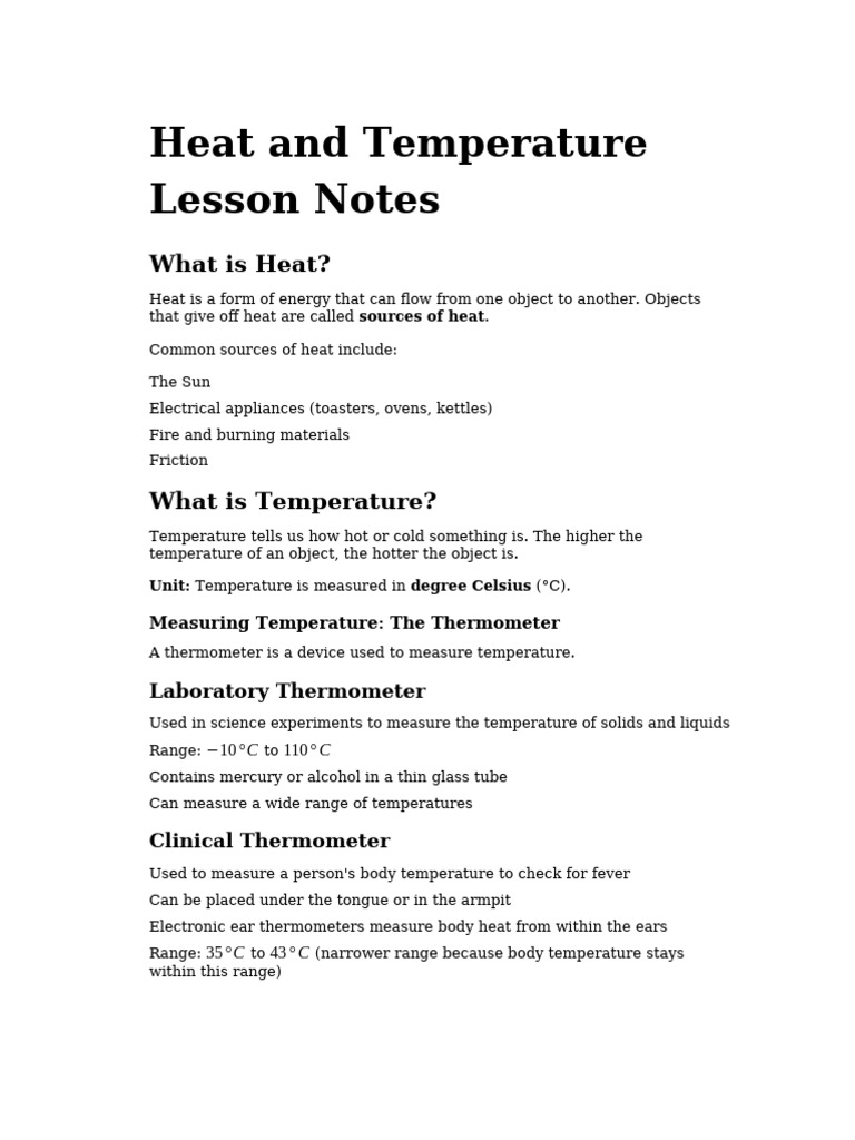 Understanding Heat and Temperature Basics | PDF | Heat | Temperature
