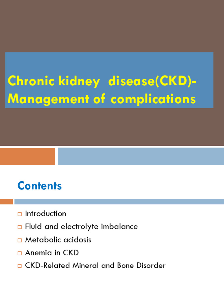 CKD Complications: Management Guide | PDF | Chronic Kidney Disease ...