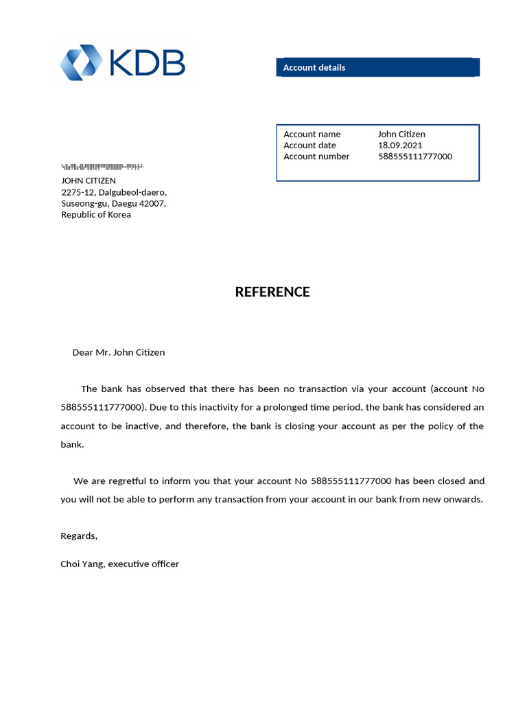 Korea KDB Bank Closure Reference | PDF