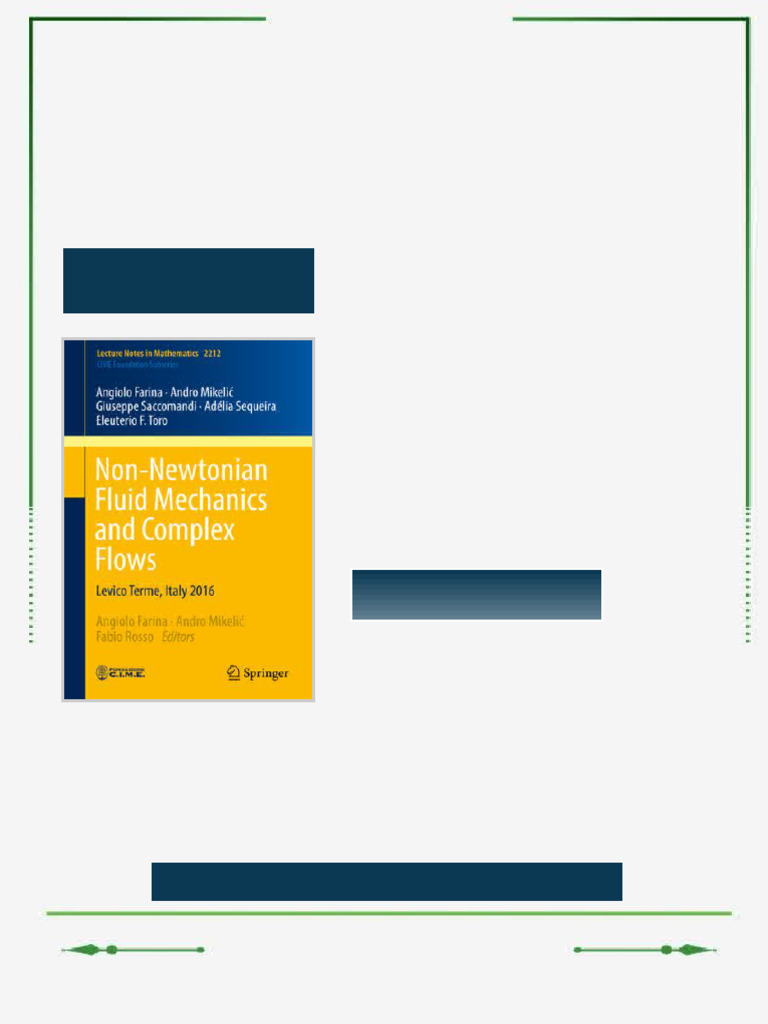 Non Newtonian Fluid Mechanics and Complex Flows Angiolo Farina eBook ...