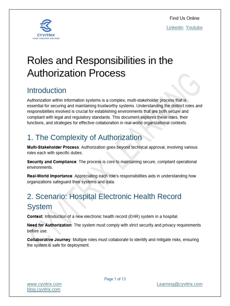 Roles in Authorization Process Explained | PDF | Computer Security ...