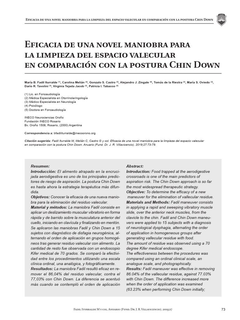 DEGLUSIÓN - Chin Down Postura, en Disfagia | PDF