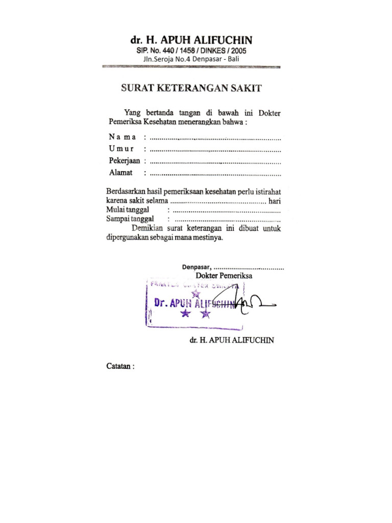 Surat Sakit (DC) | PDF