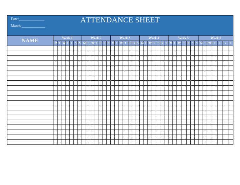 Attendance Sheet | PDF