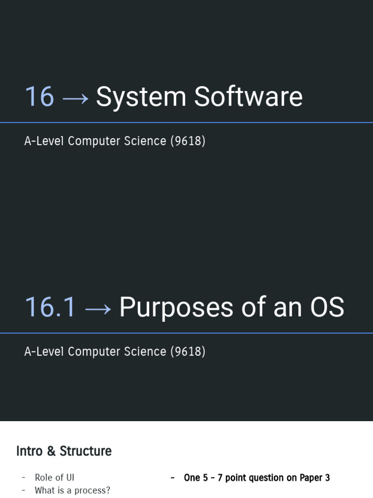 A-Level - 16 - System Software | PDF | Process (Computing) | Scheduling ...