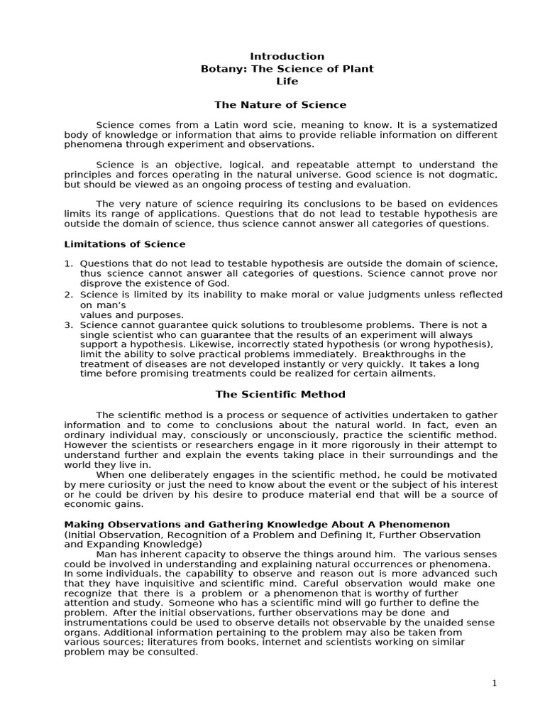 Understanding Botany and the Scientific Method | PDF | Experiment | Plants