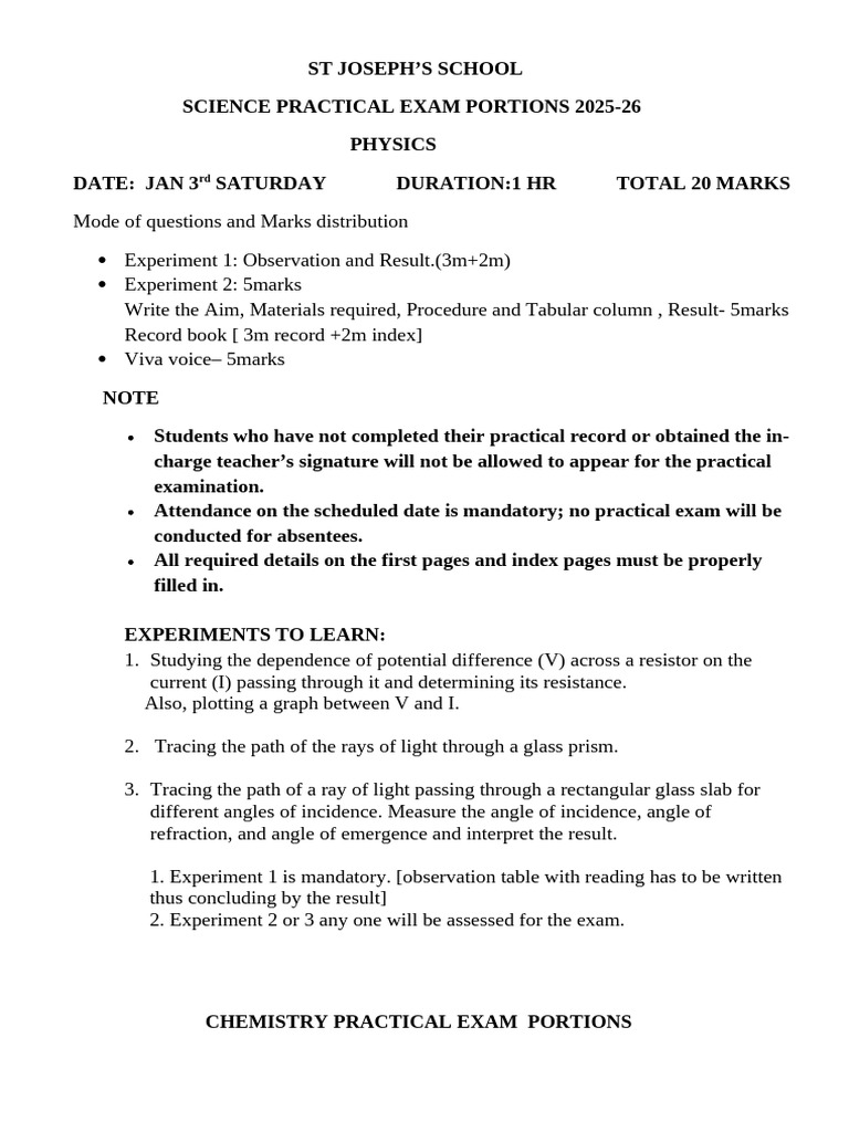 Practical Exam PHY,CHEM BIO 20251228 194625 | PDF | Acid | Chemistry