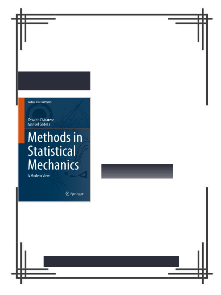 Methods in Statistical Mechanics A Modern View Osvaldo Civitarese eBook all formats available ...